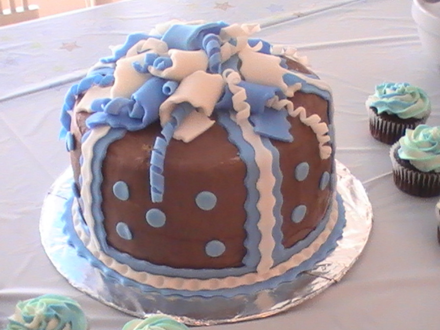 Brown And Blue Cake - CakeCentral.com