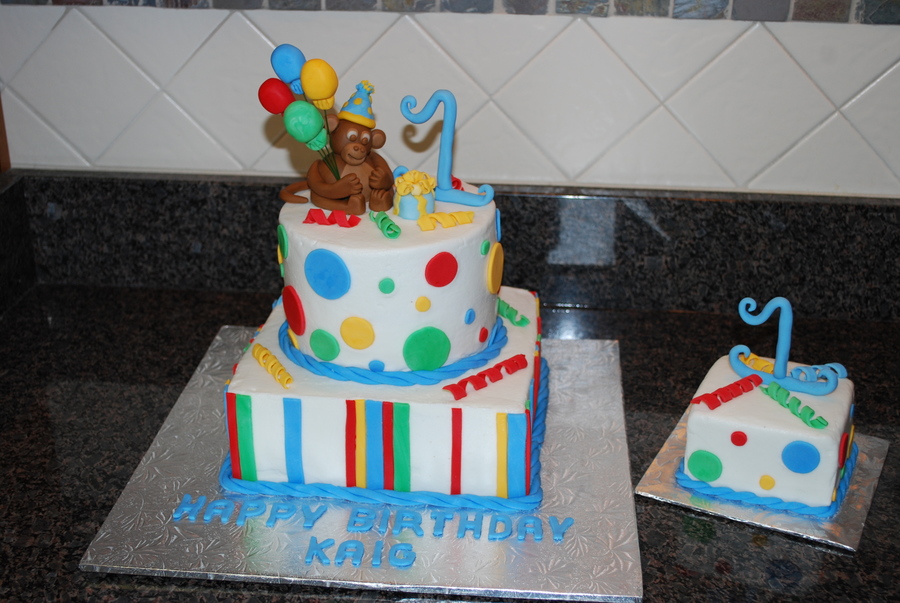 Monkey With Balloons Birthday - CakeCentral.com