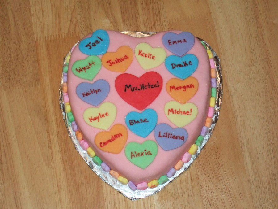 Class Valentine's Party Cake - CakeCentral.com