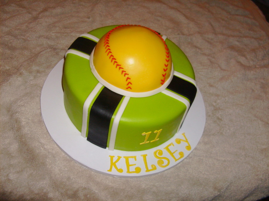 Softball Birthday Cake - CakeCentral.com