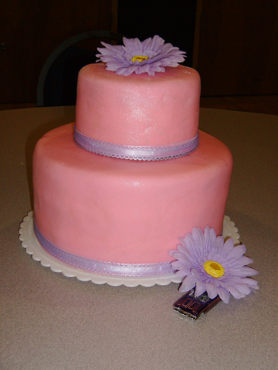 Pink Sparkle Goodbye Cake - CakeCentral.com