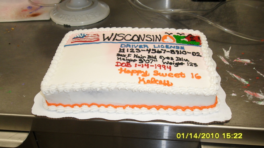 Drivers License Cake - CakeCentral.com