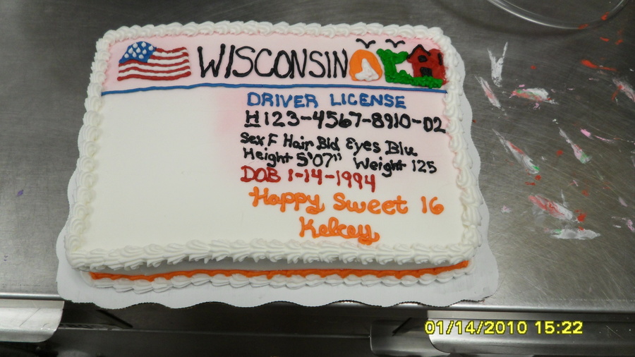 Drivers License Cake - CakeCentral.com