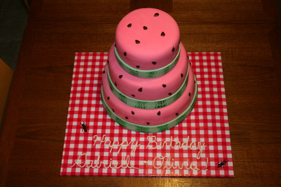 Watermelon Birthday Cake - CakeCentral.com