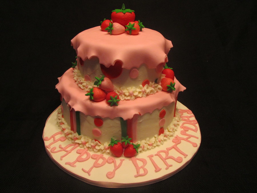 Strawberry Theme Cake - CakeCentral.com