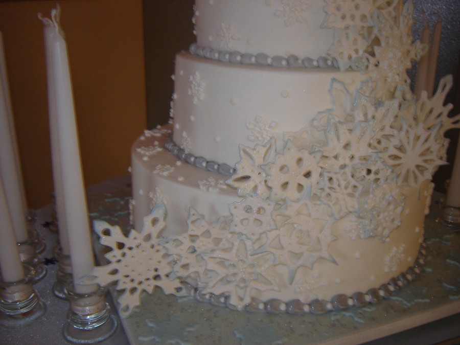 Snowflake Tiered Cake - CakeCentral.com
