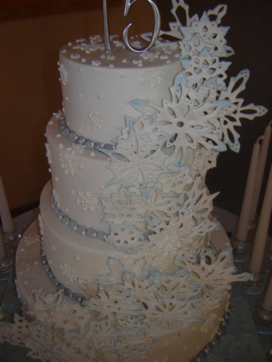 Snowflake Tiered Cake - CakeCentral.com