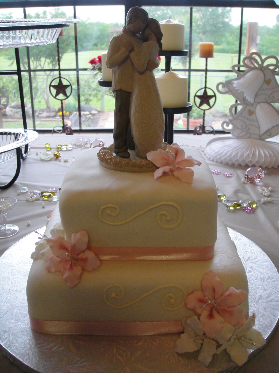 Simple Scroll Wedding Cake - CakeCentral.com