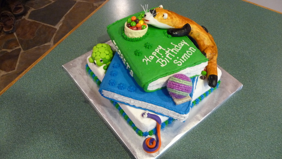 Ferret With Books Birthday Cake - CakeCentral.com