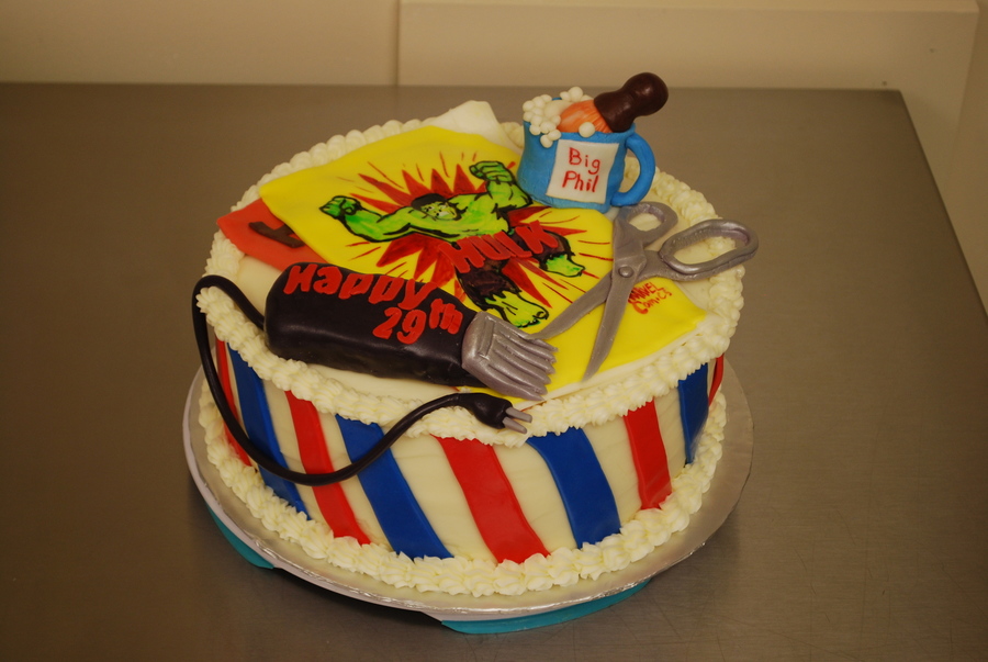 Barber Themed Cake - CakeCentral.com