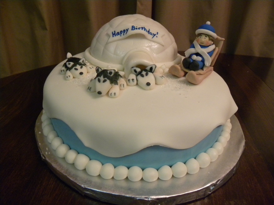 Husky Dog Sledding Cake - CakeCentral.com