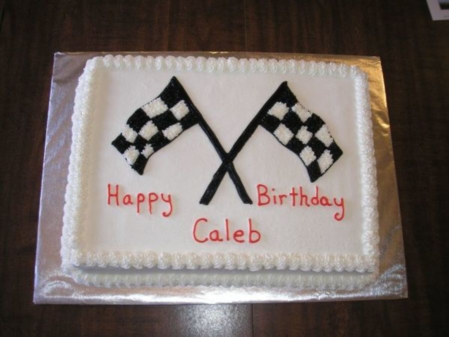 Checkerd Flag Cake - CakeCentral.com