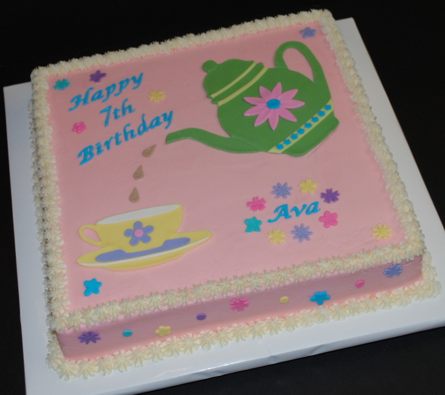 Tea Party Birthday Cake - CakeCentral.com