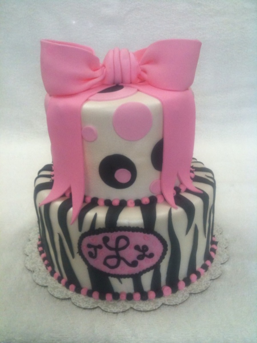 Zebra And Polka Dot Cake - CakeCentral.com