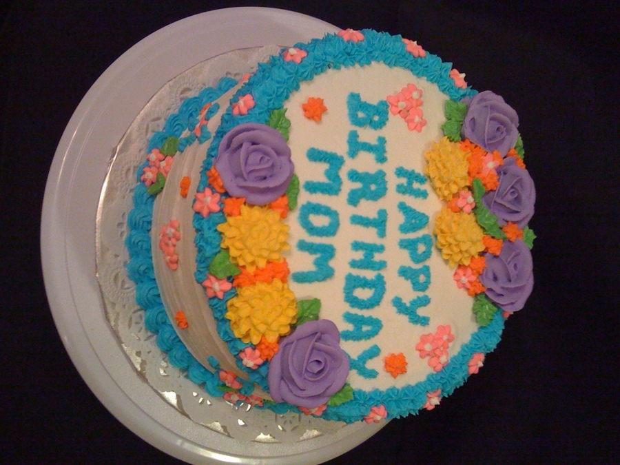 B-Day Cake With Flowers - CakeCentral.com