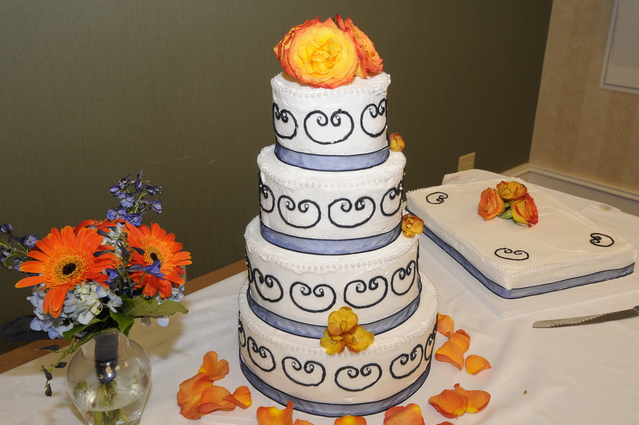 Navy Blue Scroll - CakeCentral.com