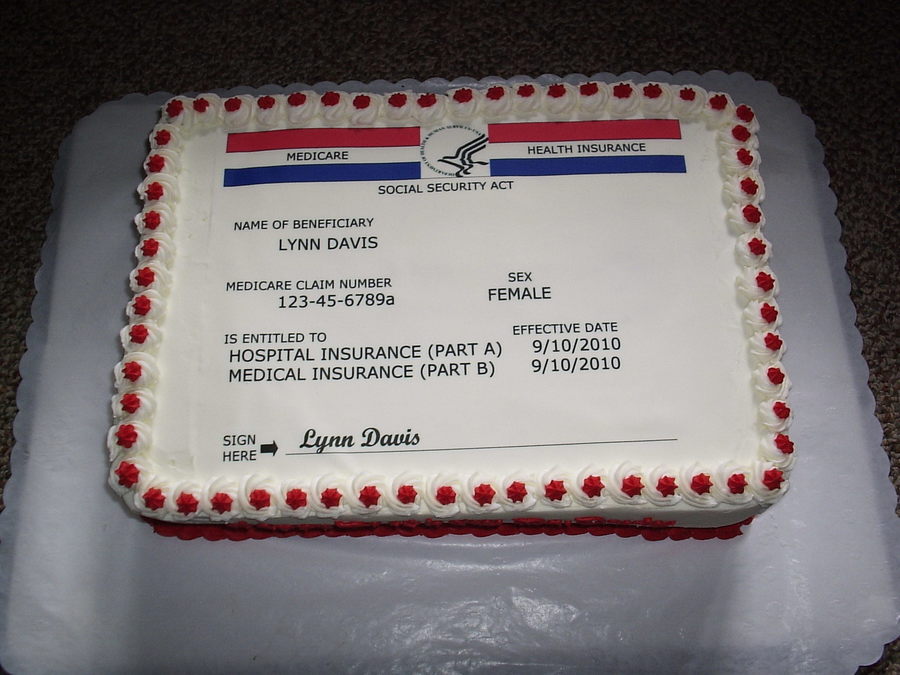 Medicare Card Cake - CakeCentral.com