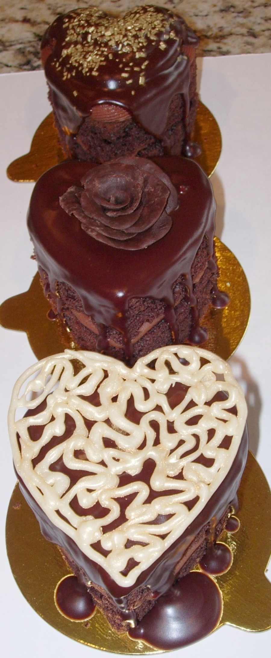Mini Chocolate Ganache Heart Cakes - CakeCentral.com