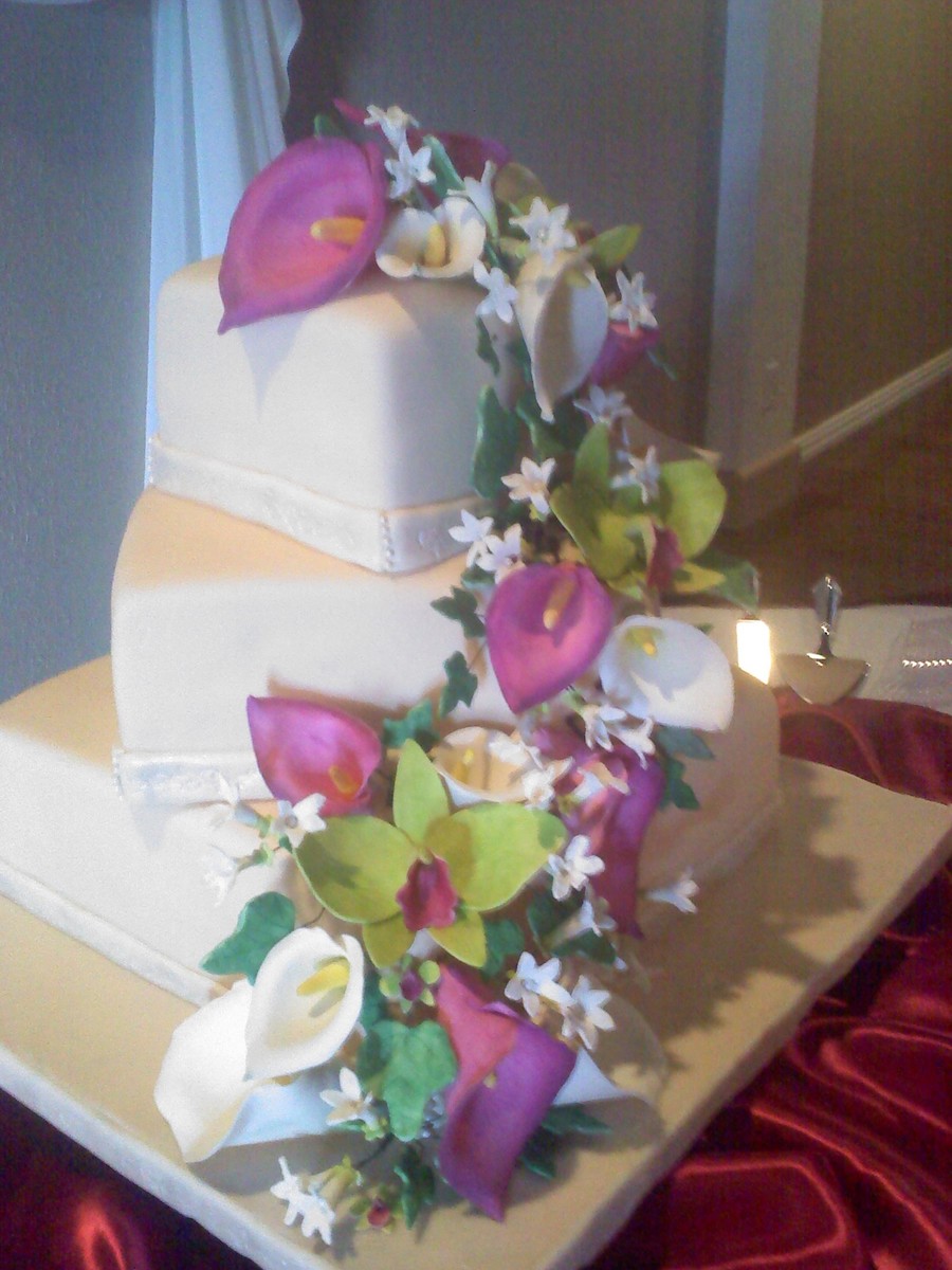 Calla Lily Wedding Cake - CakeCentral.com