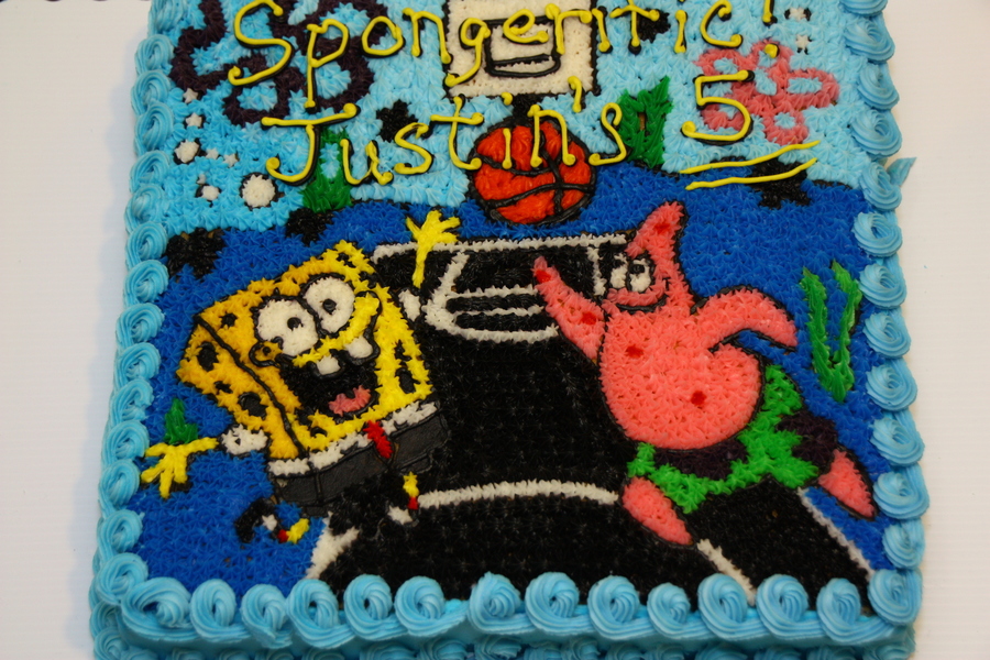 Spongebob And Patrick Shooting Hoops! - CakeCentral.com