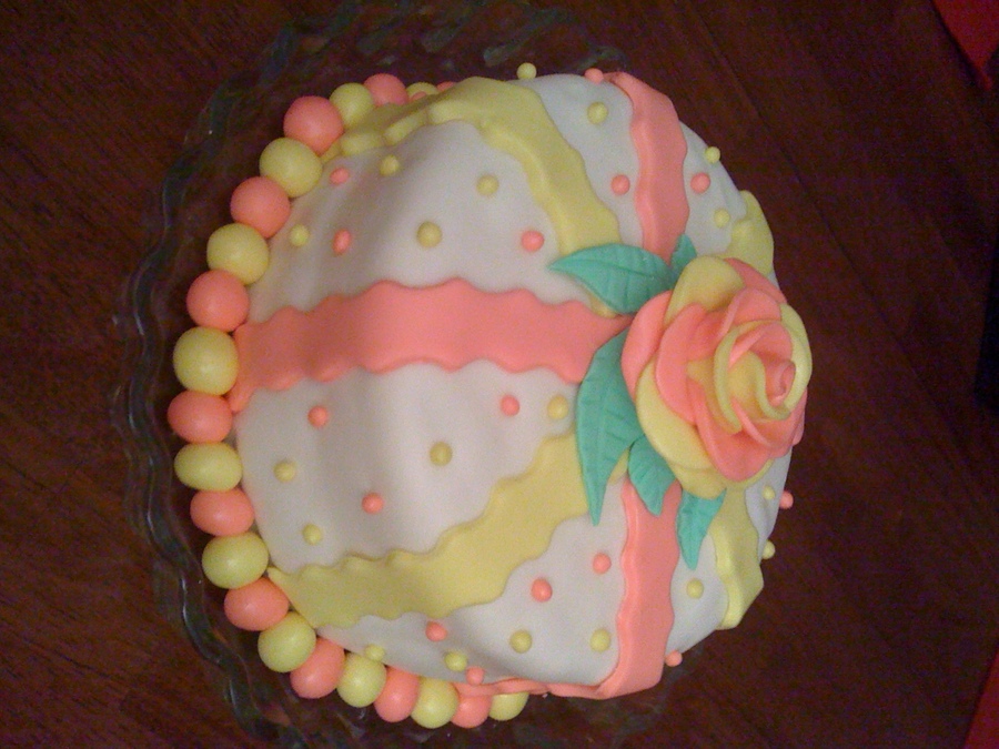 Pink And Yellow Birthday Cake - CakeCentral.com