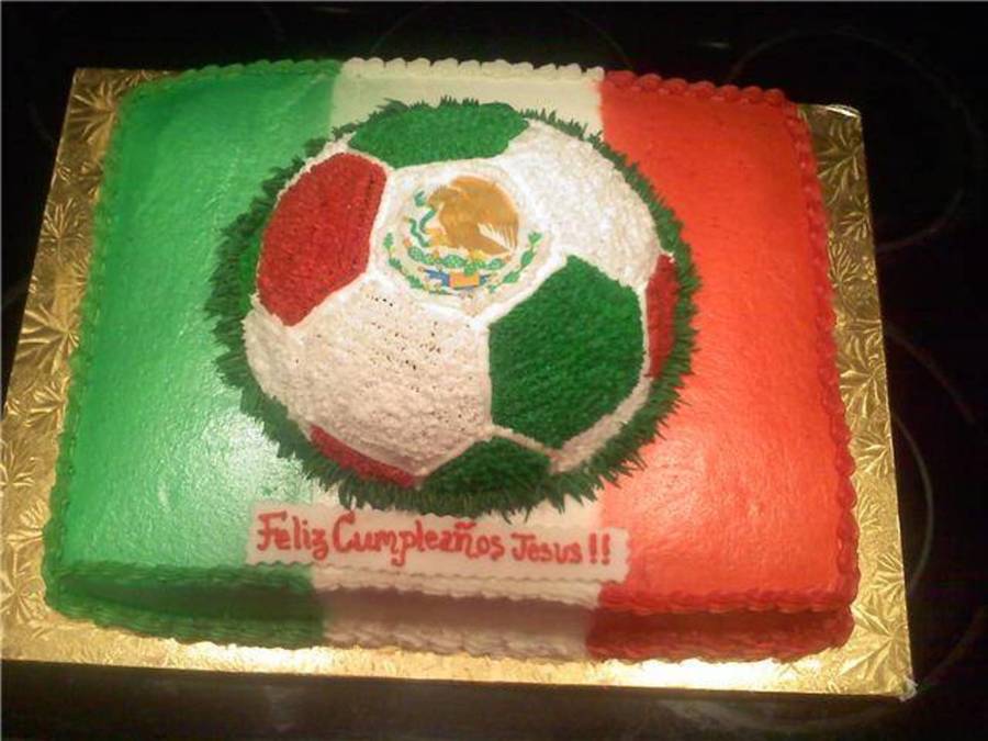Mexican Flag/soccer Birthday Cake - CakeCentral.com