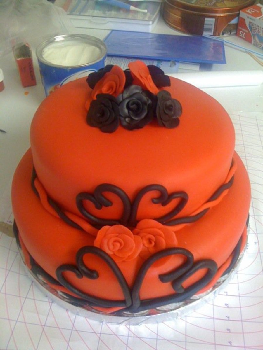 Red And Black Wedding Cake - CakeCentral.com