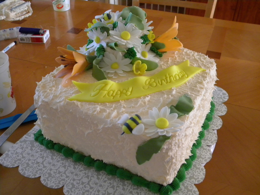 Spring Birthday Cake - CakeCentral.com
