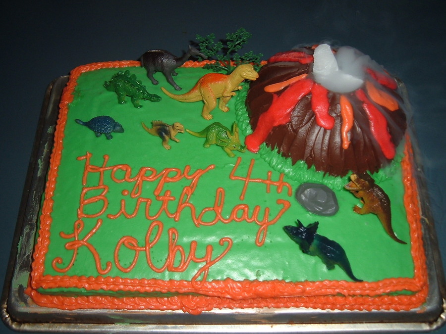 Volcano Dinosaur Cake - CakeCentral.com