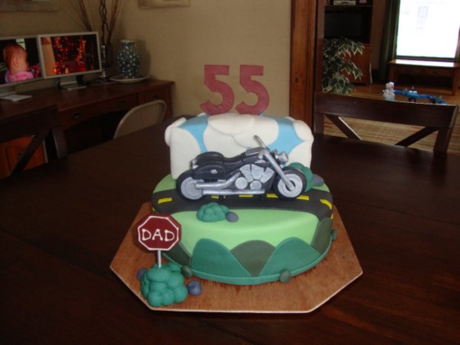 Motorcyle Themed Birthday Cake - CakeCentral.com