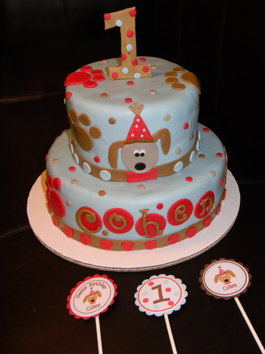 First Birthday Puppy Dog Cake - CakeCentral.com