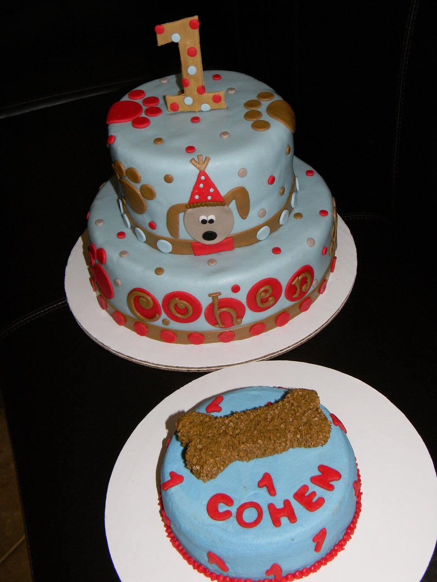 First Birthday Puppy Dog Cake - CakeCentral.com
