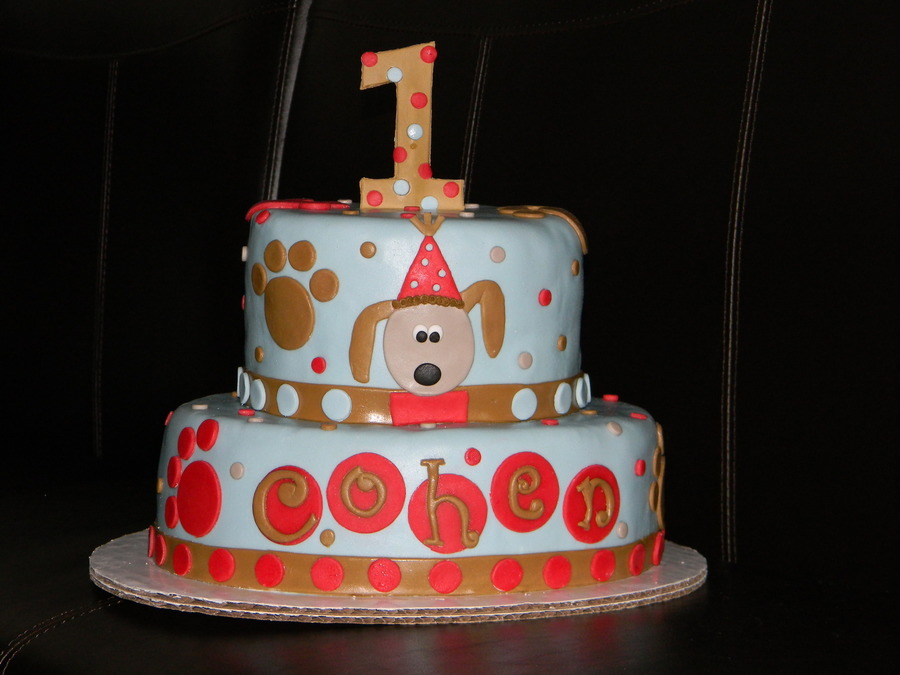 First Birthday Puppy Dog Cake - CakeCentral.com