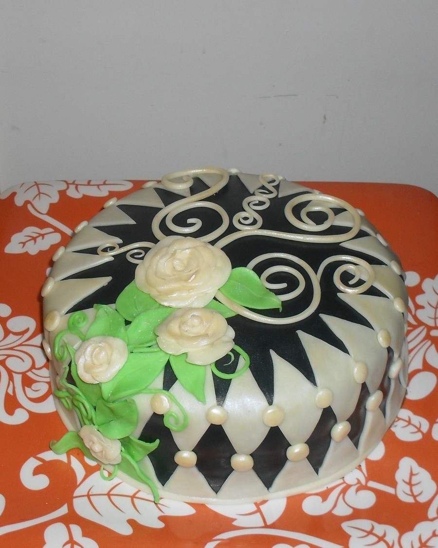 Black And White Harlequin Cake - CakeCentral.com