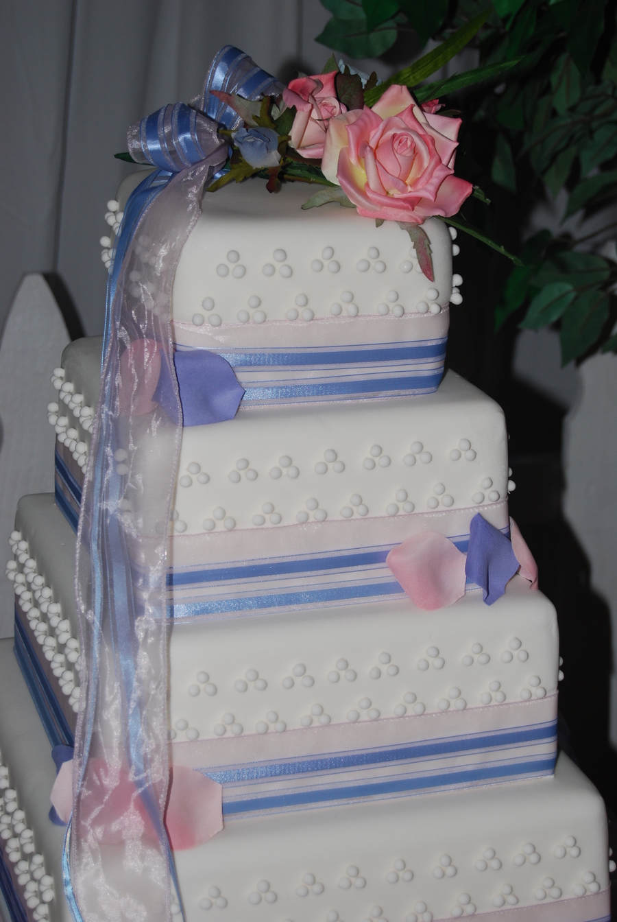 First Ever Cake With Fondant.... My Daughter's Wedding Cake ...