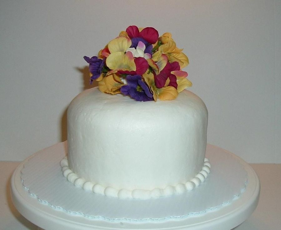 Sample Wedding Cake Using Faux Fondant - CakeCentral.com