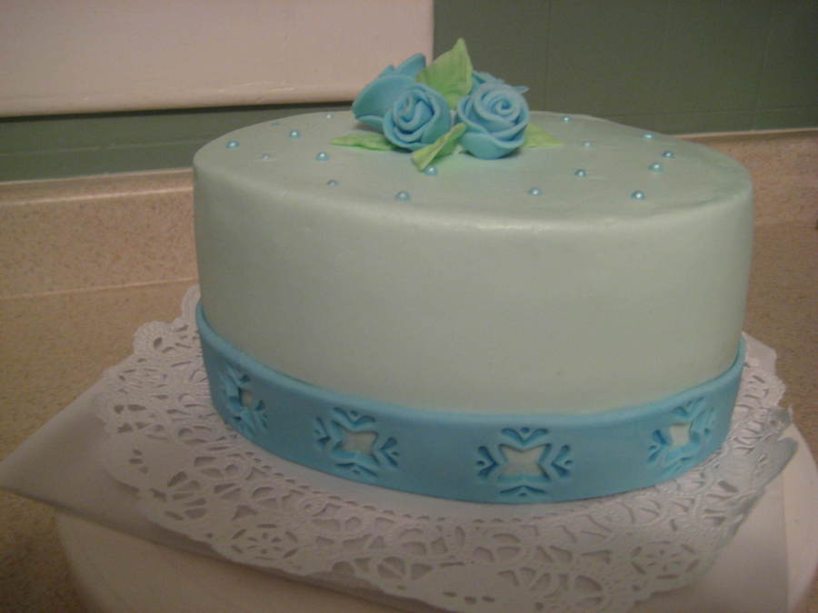 Simple Blue Birthday Cake - CakeCentral.com