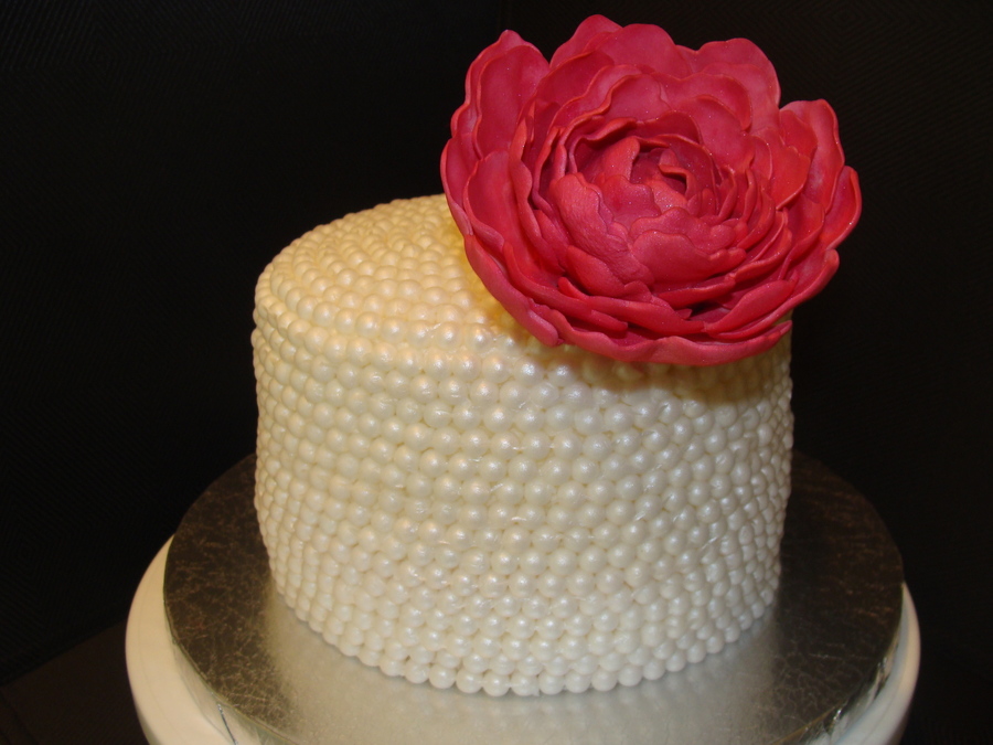 Happy Mother's Day - Pearls And A Peony - CakeCentral.com