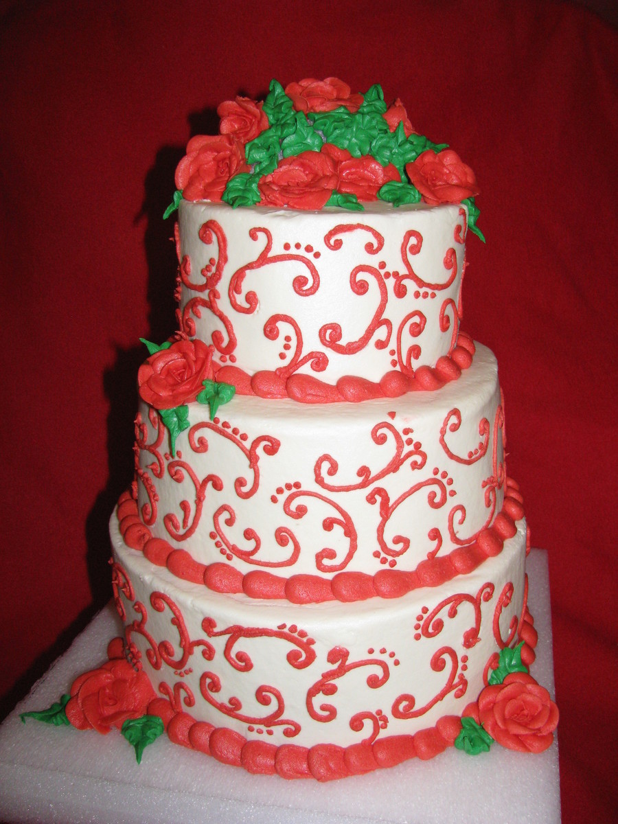 Red Scroll - CakeCentral.com
