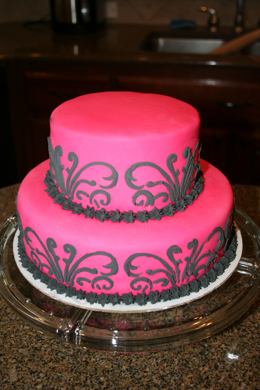 Pink And Black Cake - CakeCentral.com