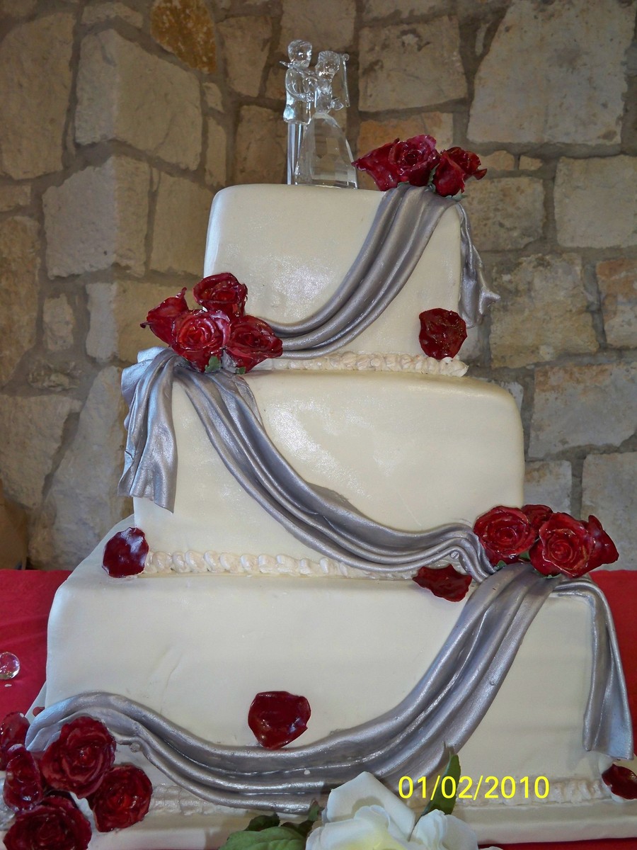 Silver Draped Cake - CakeCentral.com