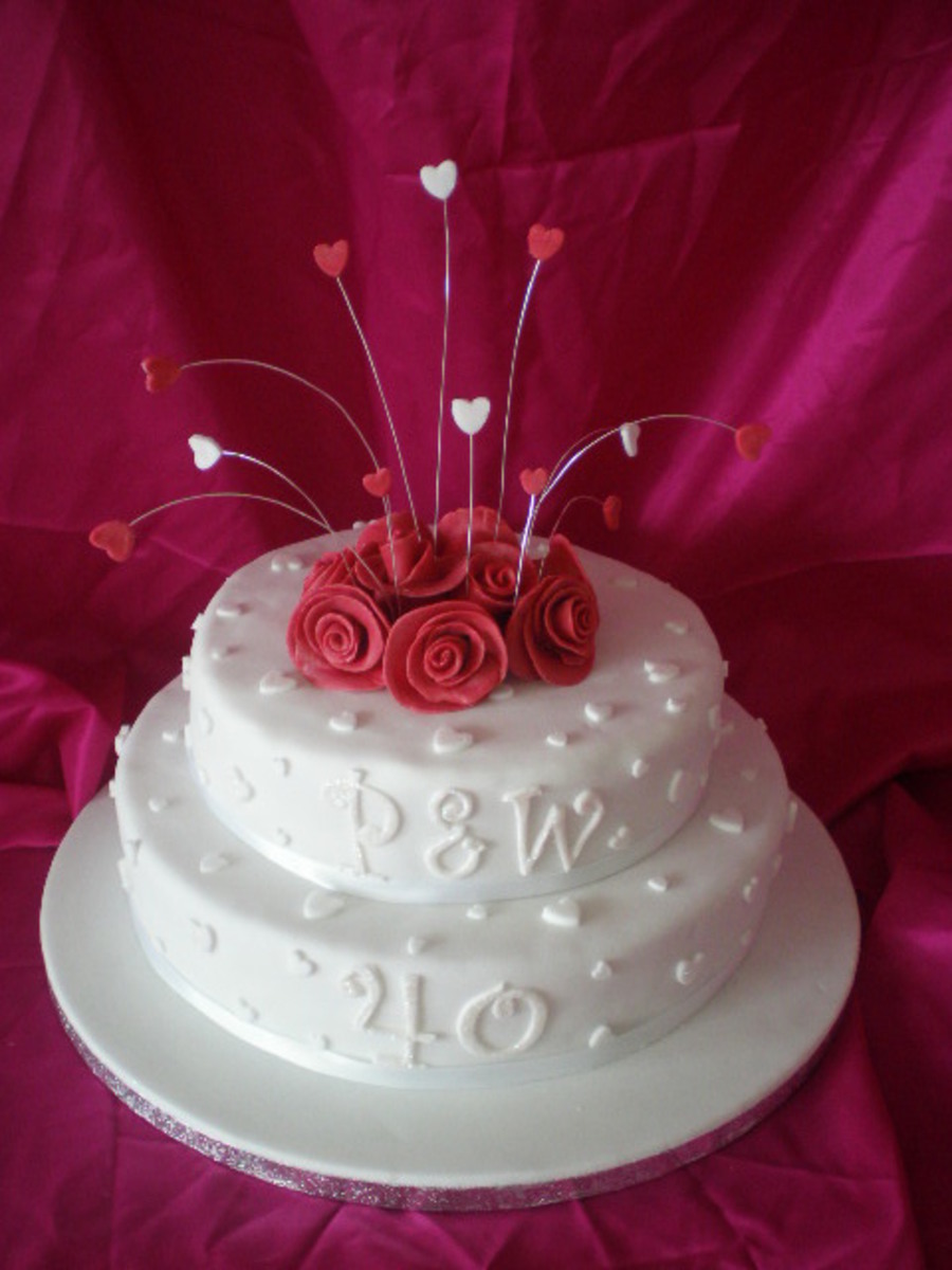 Ruby Anniversary Cake - CakeCentral.com