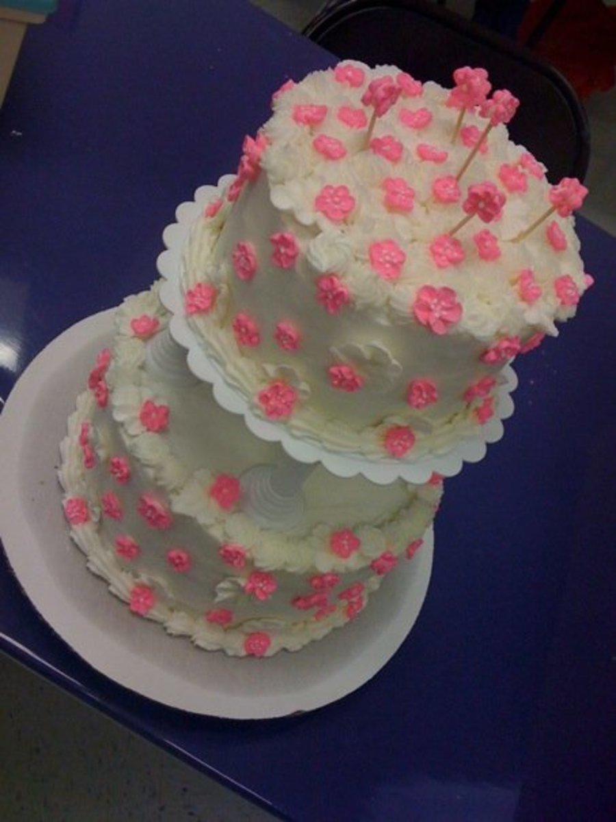 2Nd Cake For Class (1St Time Ri Flowers!) - CakeCentral.com