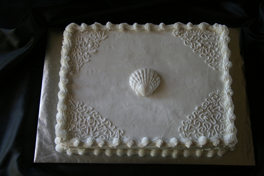 Beach Weddfing Sheet Cake - CakeCentral.com
