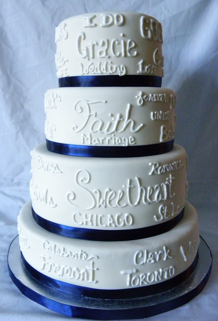 "words" Wedding Cake - CakeCentral.com