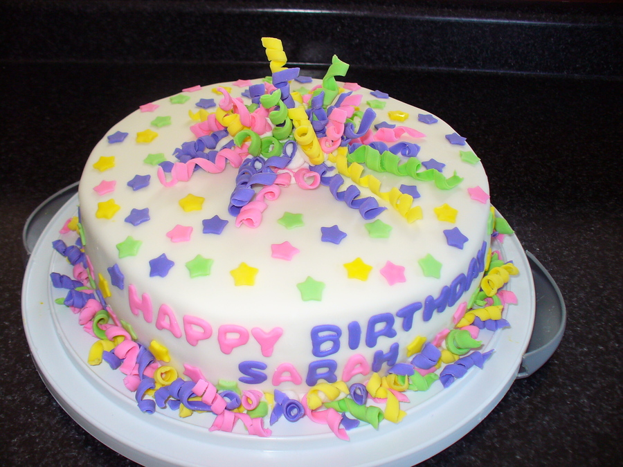 Fondant Curly Ribbon Cake - CakeCentral.com