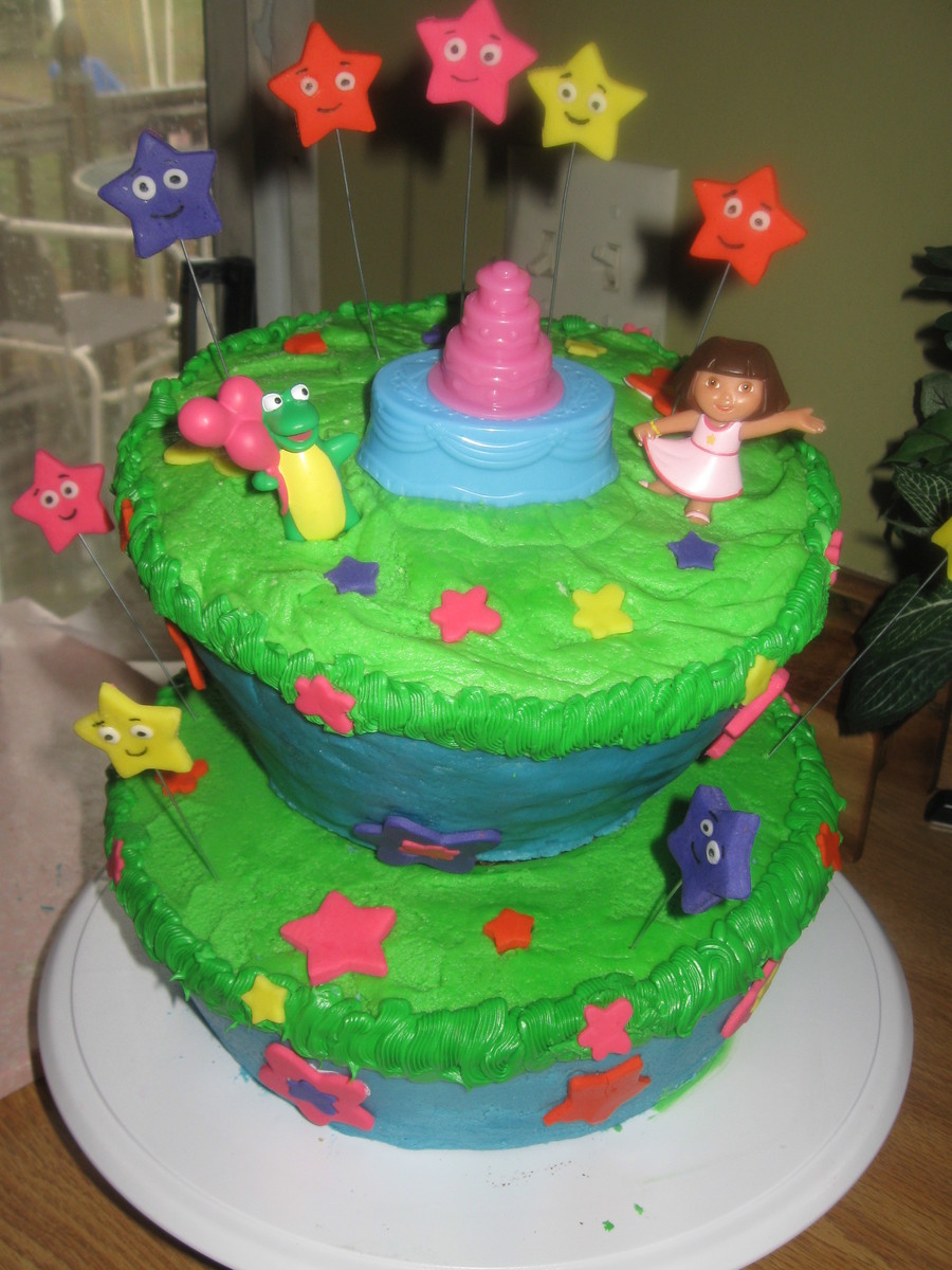 Dora Theme Cake - CakeCentral.com