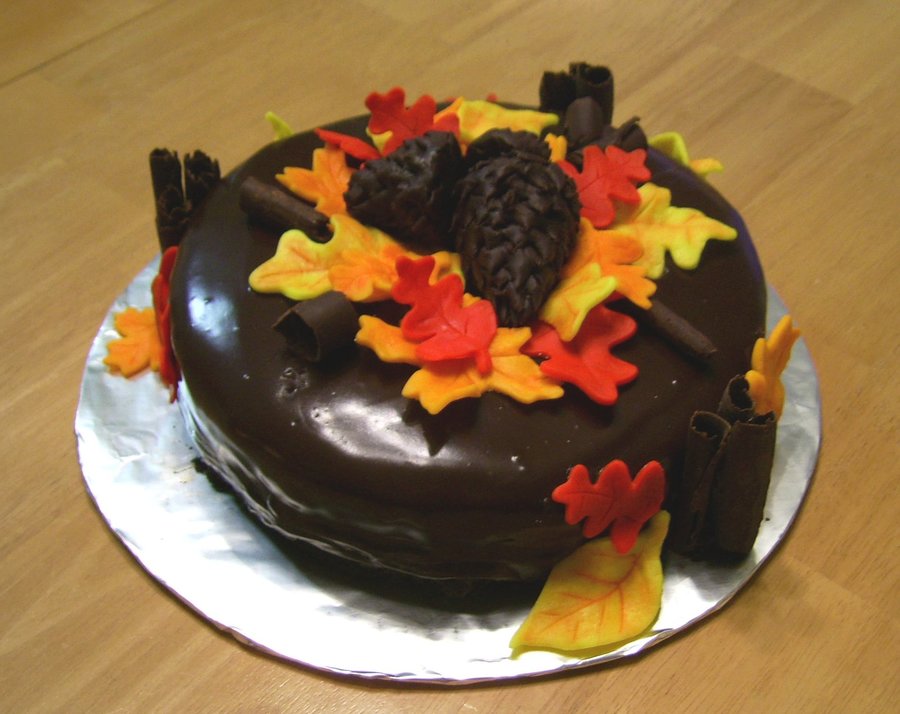Autumn Leaves Birthday Cake - CakeCentral.com