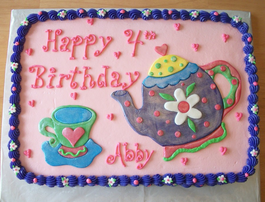 Tea Party Birthday Cake - CakeCentral.com
