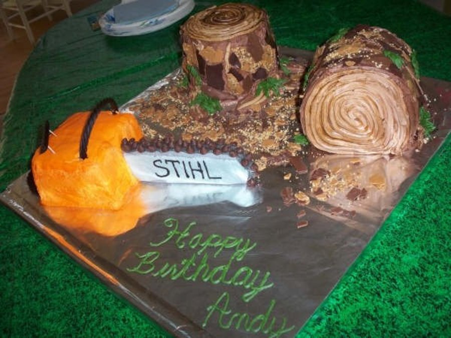 Chainsaw Cake For A Logger Man - CakeCentral.com